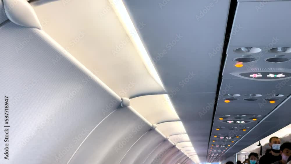 Condensation Coming Out Of The Vents Inside The Airplane Cabin ...