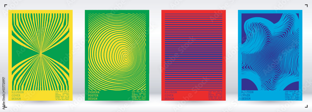 Geometrical Poster Design with Optical Illusion Effect. Modern ...