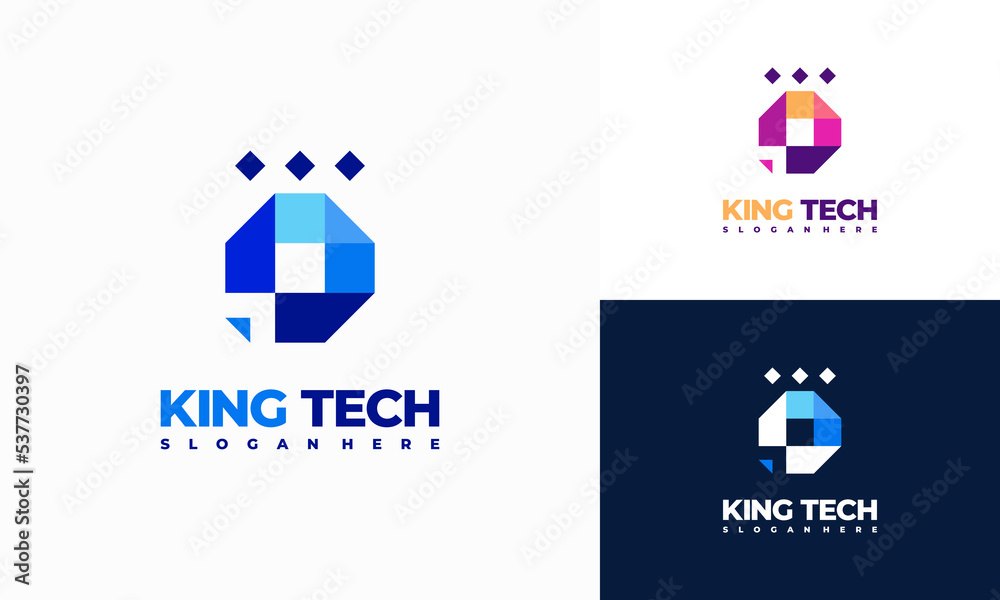 King Technology logo designs concept vector, technology logo designs ...