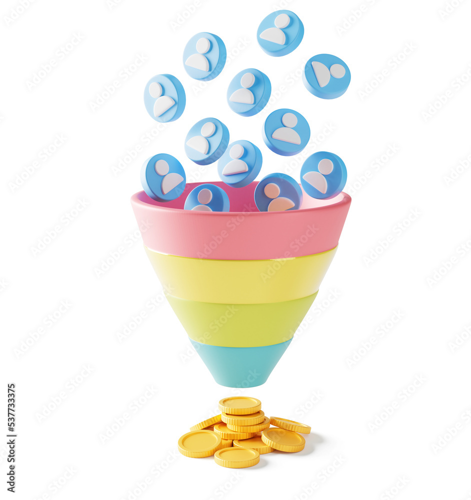 Good clients bring money. Customers fall into the sales funnel as a ...