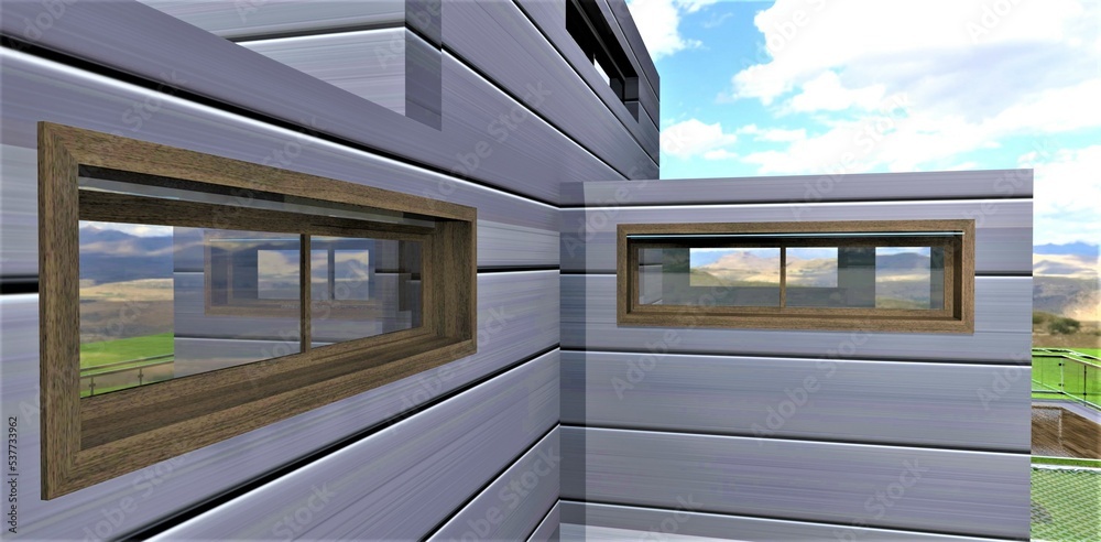 A narrow wood-trimmed window with a two-chamber energy-saving double ...