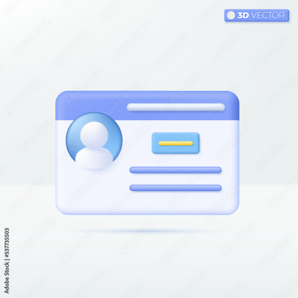ID verification card icon symbols. Driver license, plastic card, User ...