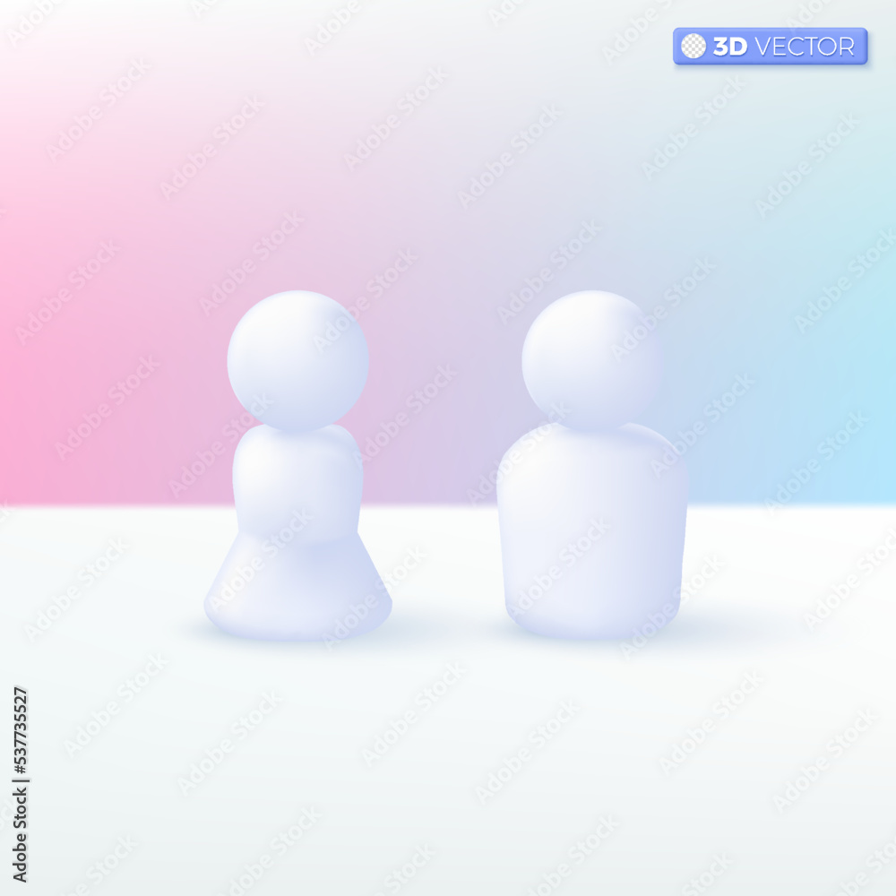 Human personal icon symbols. group of people, staff figure, profile ...