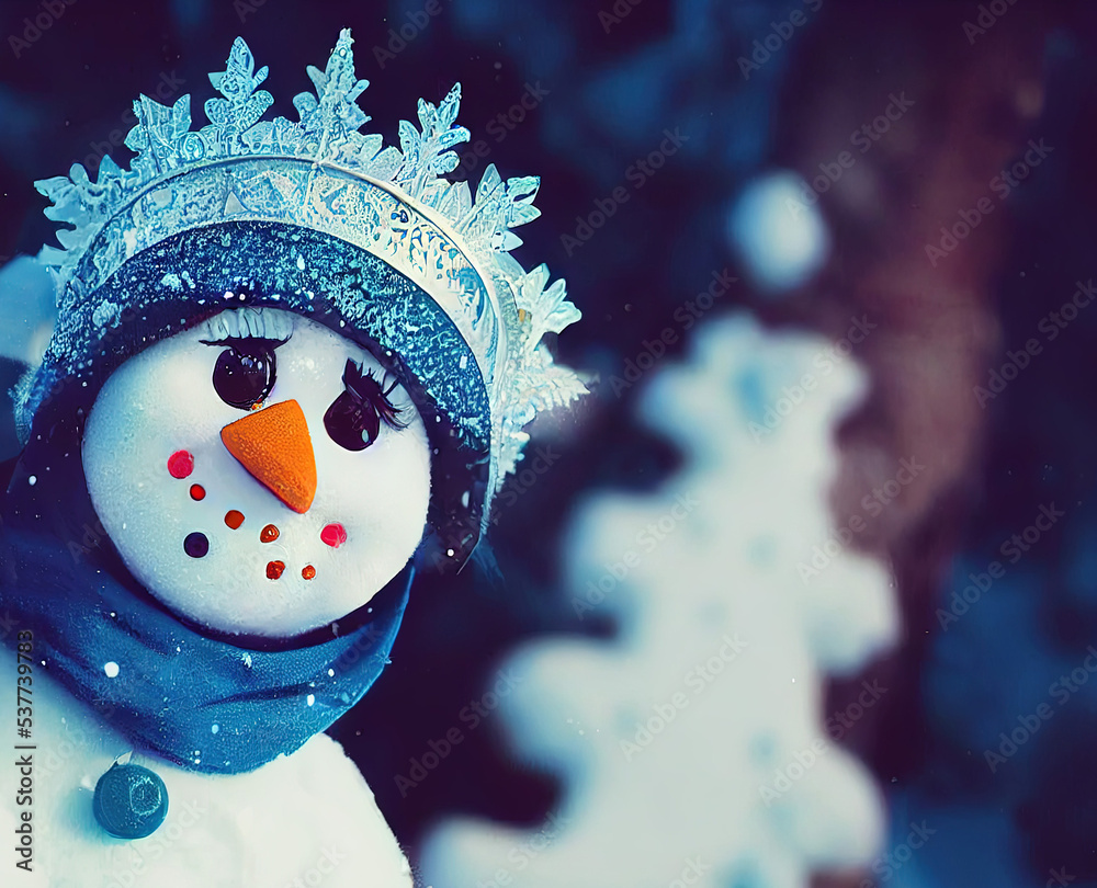 Worried Angry Snowman. Adorable Cute Animal Characters. Fantasy ...