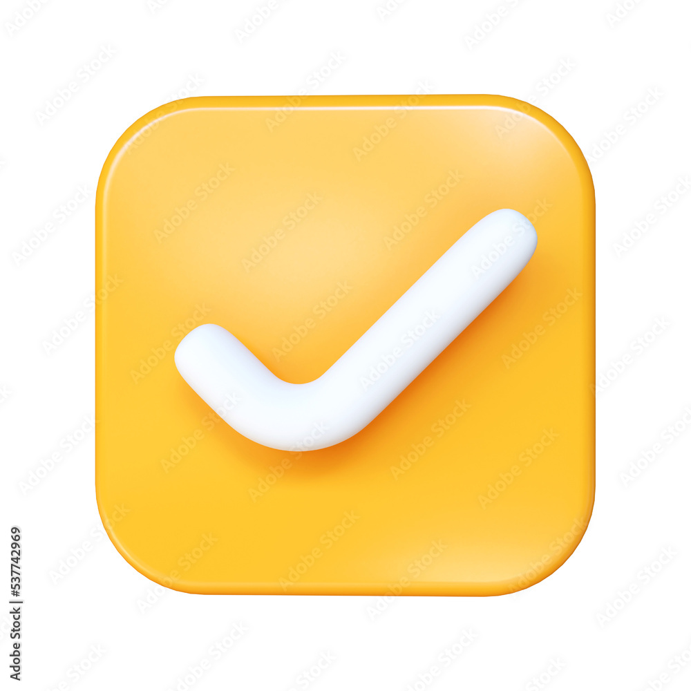 3d tick and cross mark signs, yes or no symbol in square, accepted and ...