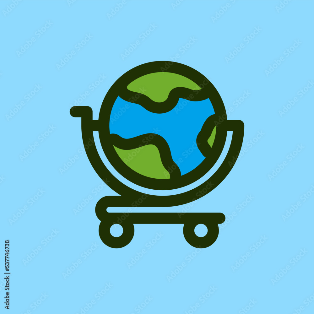 World shop logo design template, smart logo design Stock Vector | Adobe ...