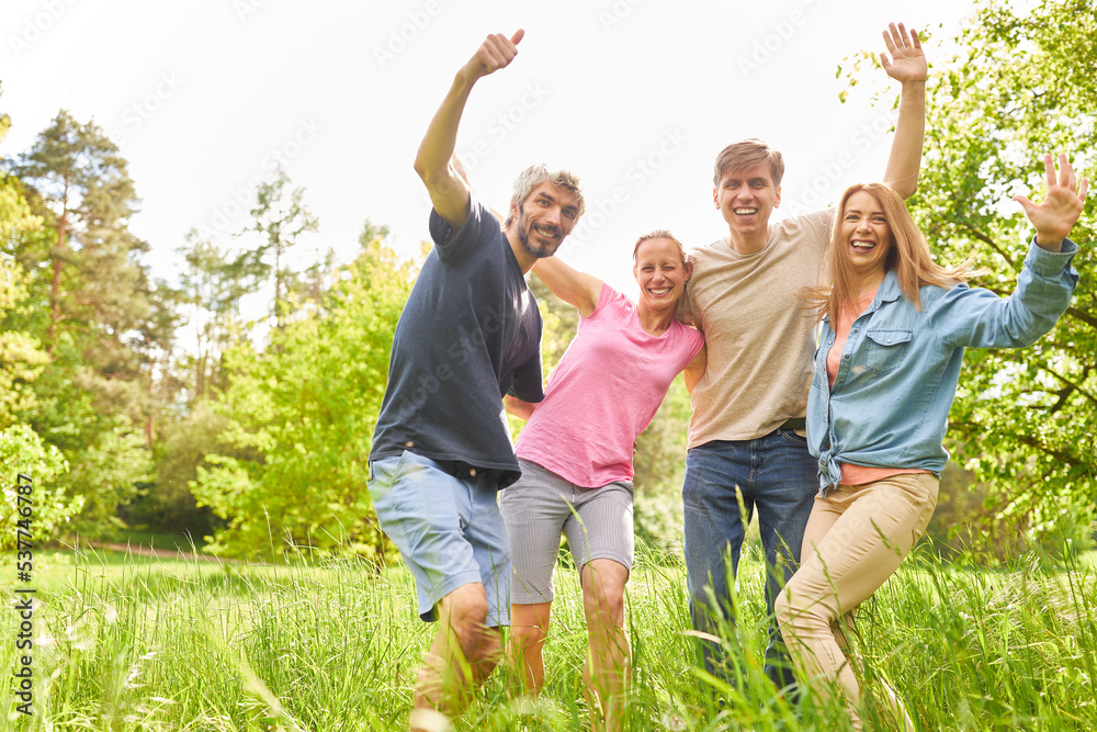 Group of friends as a happy community in nature Stock Photo | Adobe Stock