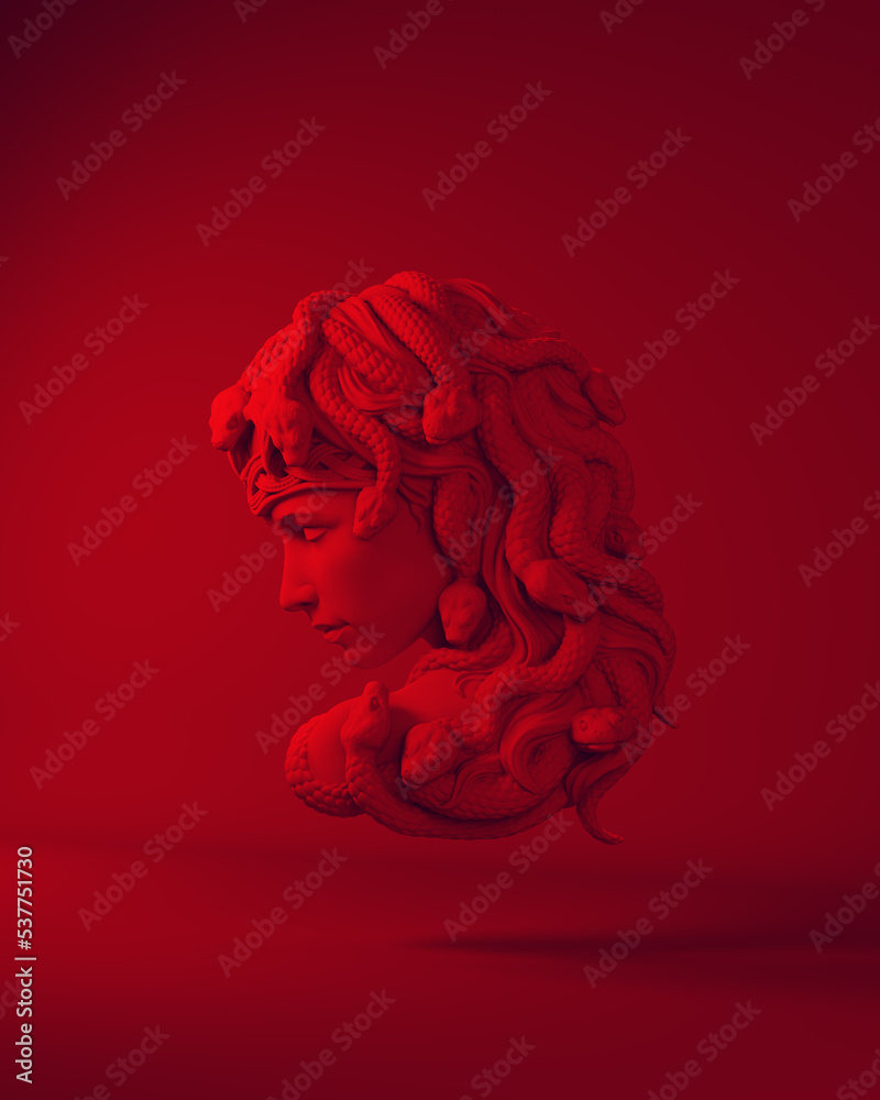 Red Medusa Gorgon Symbol Greek Mythology Halloween Horror Demon Red ...