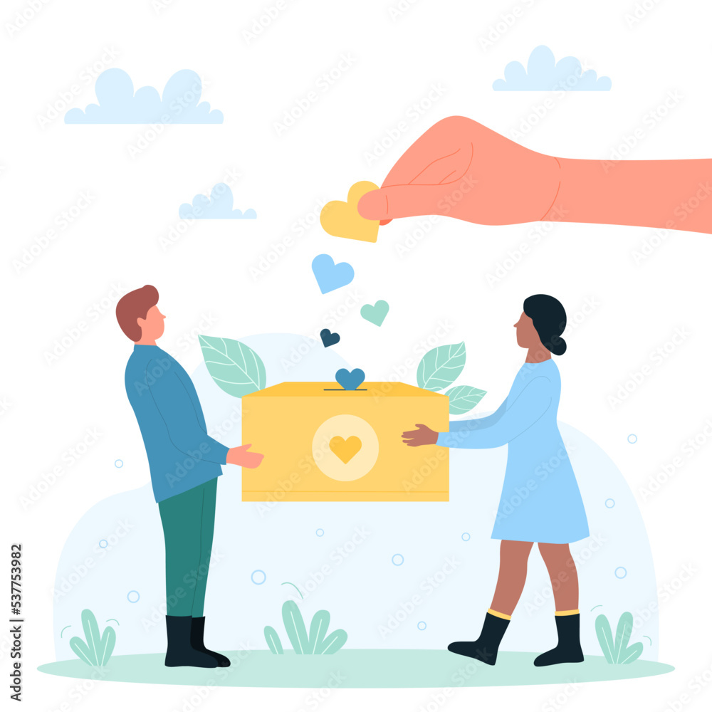 Fundraising for charity, financial help and assistance vector ...