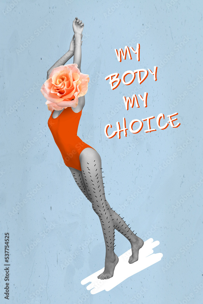 Composite collage picture image of young sexy figure woman rose flower ...