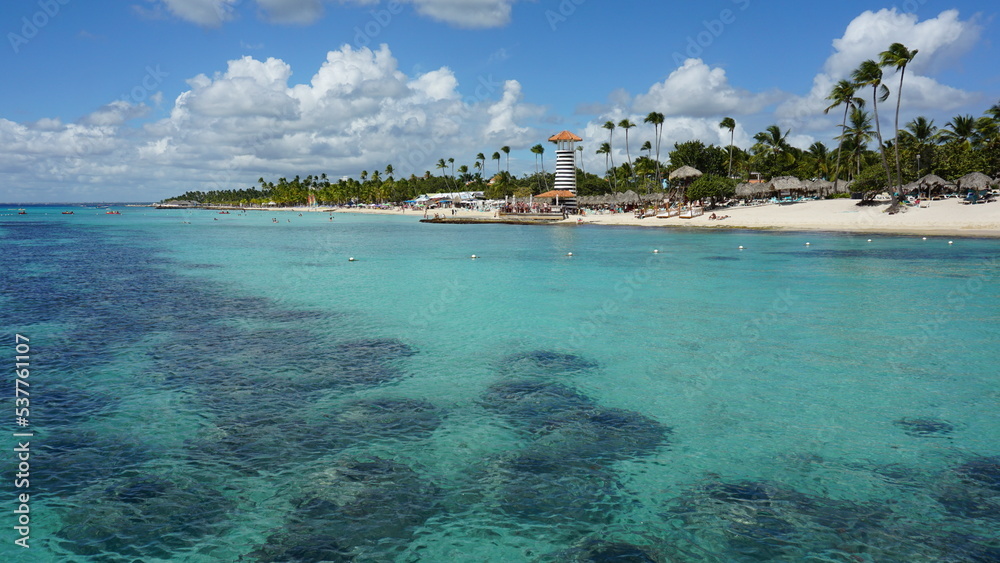 the beautiful Playa Dominicus close to Bayahibe in the Dominican ...