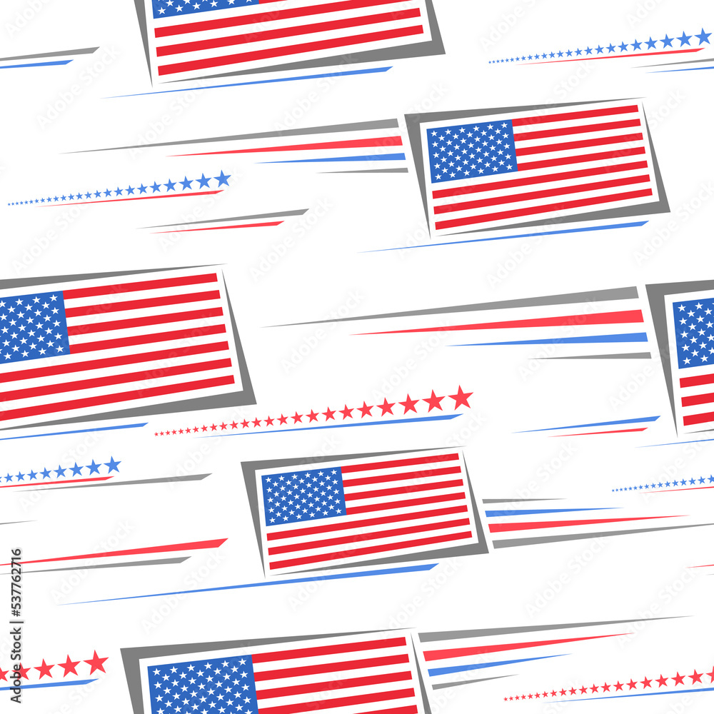 Vector American Flags seamless pattern, square repeating background ...
