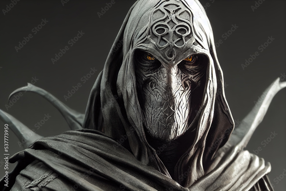 3 D render. Alien warrior, biomechanical creatures, cyborg, robot ...