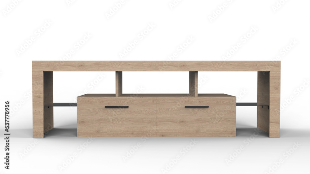 tv table front view with shadow 3d render Stock Illustration | Adobe Stock