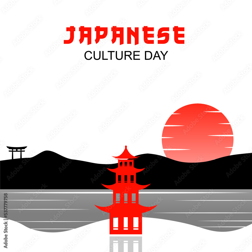 Japanese Culture Day Background or Greeting Card Design. Japan National ...