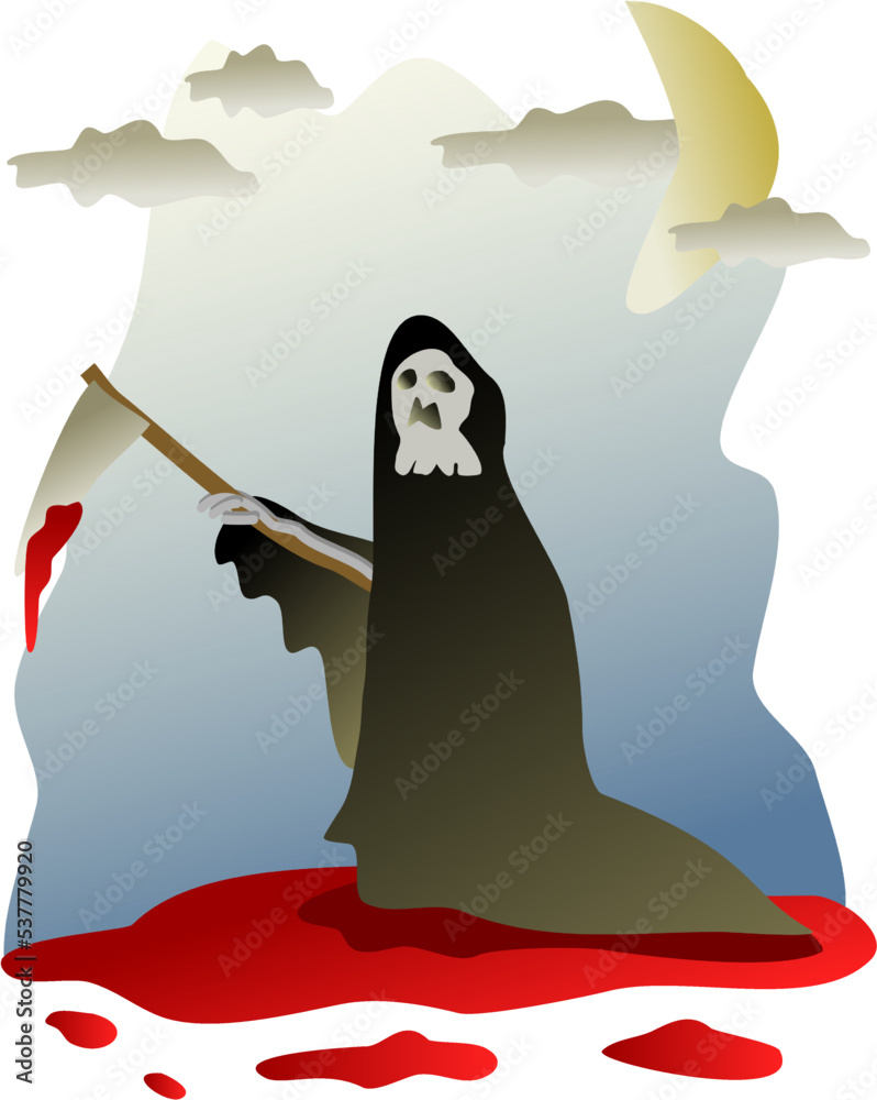 Image of the death with sickle Stock Vector | Adobe Stock