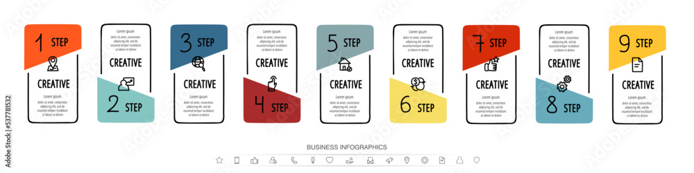 Modern infographic template. Vector business numbered rectangular ...