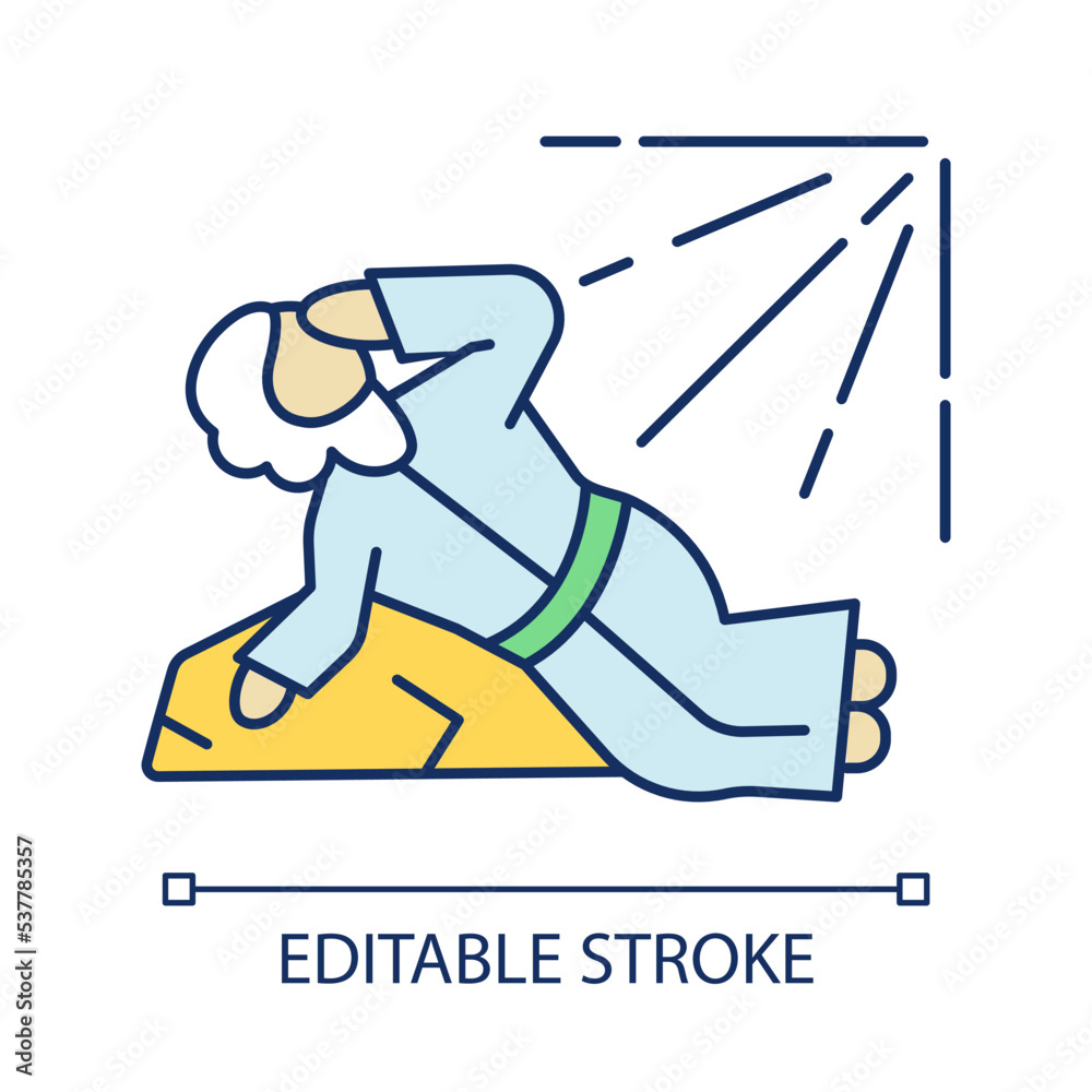 Apostle Saul conversion RGB color icon. Saul become Jesus Christ ...