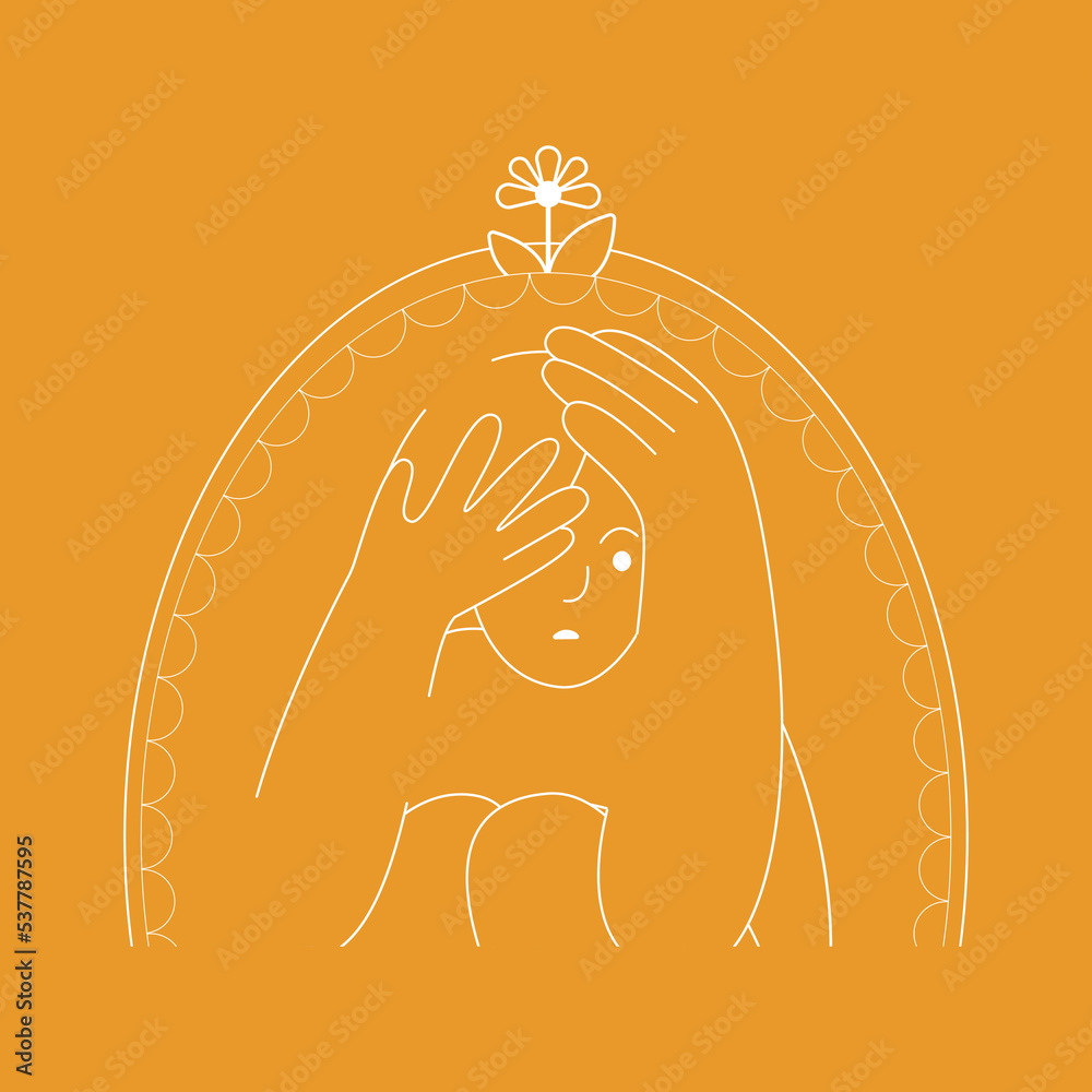 a modern illustration with the concept of psychological health. Pure ...