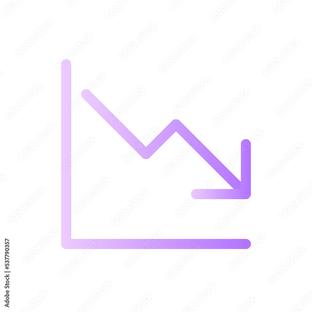 Diminution flat gradient two-color ui icon. Financial forecast. Price ...