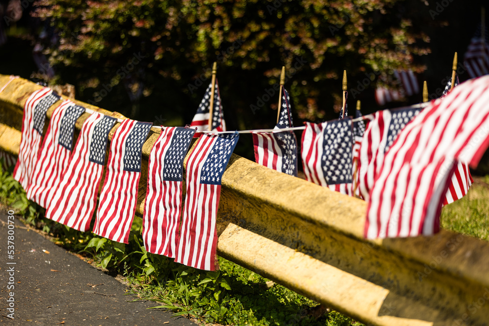 American Flag Display at Fourth of July Parade Stock Photo | Adobe Stock