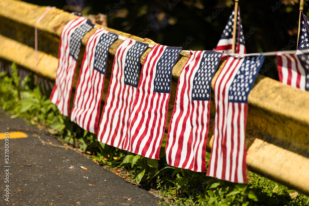 American Flag Display at Fourth of July Parade Stock Photo | Adobe Stock