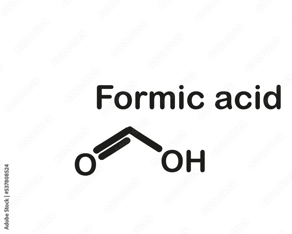 Chemical structure of formic acid. Vector illustration Stock Vector ...