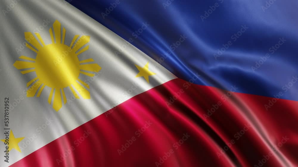 The waving flag of the Philippines in the best quality with fabric ...