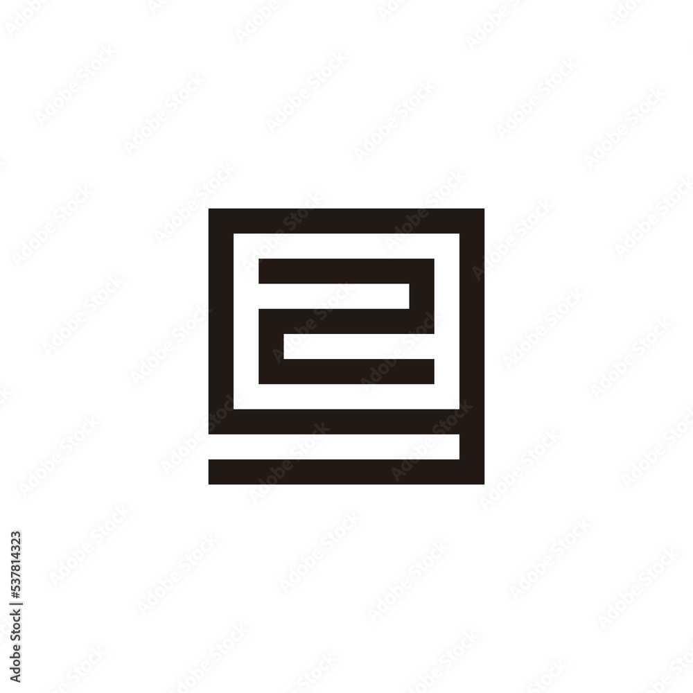 Letter g number 2, square geometric symbol simple logo vector Stock ...