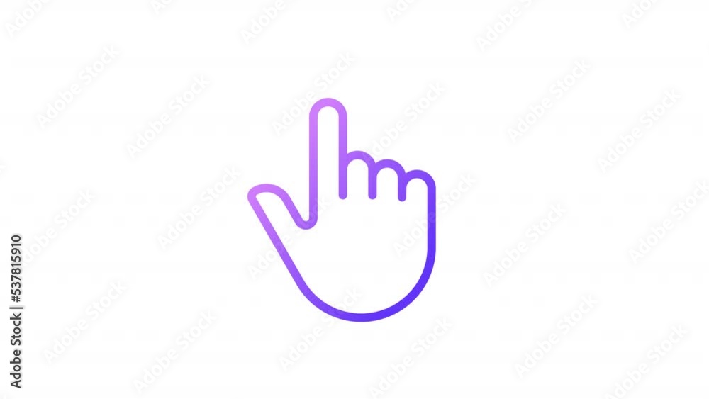 Animated finger touch gradient icon. Touchscreen control gesture ...