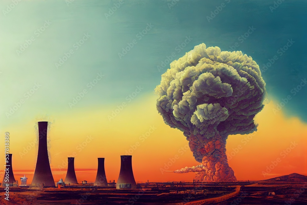 Nuclear explosion in an outdoor setting. environmental protection ...