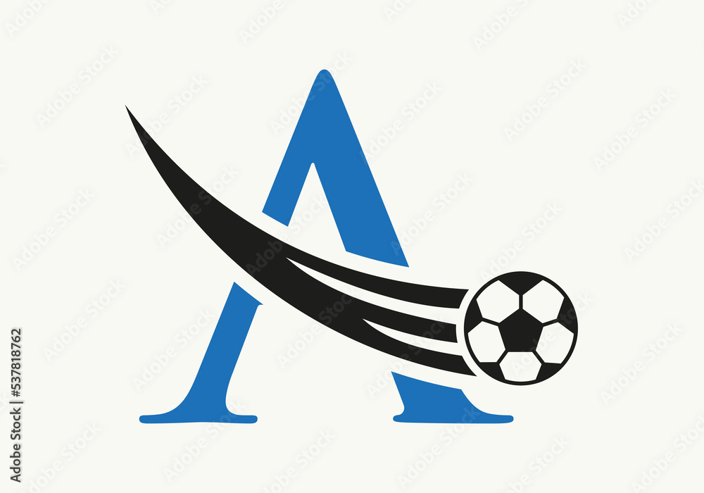 Letter A Soccer Football Logo. Soccer Club Symbol Concept Of Football ...