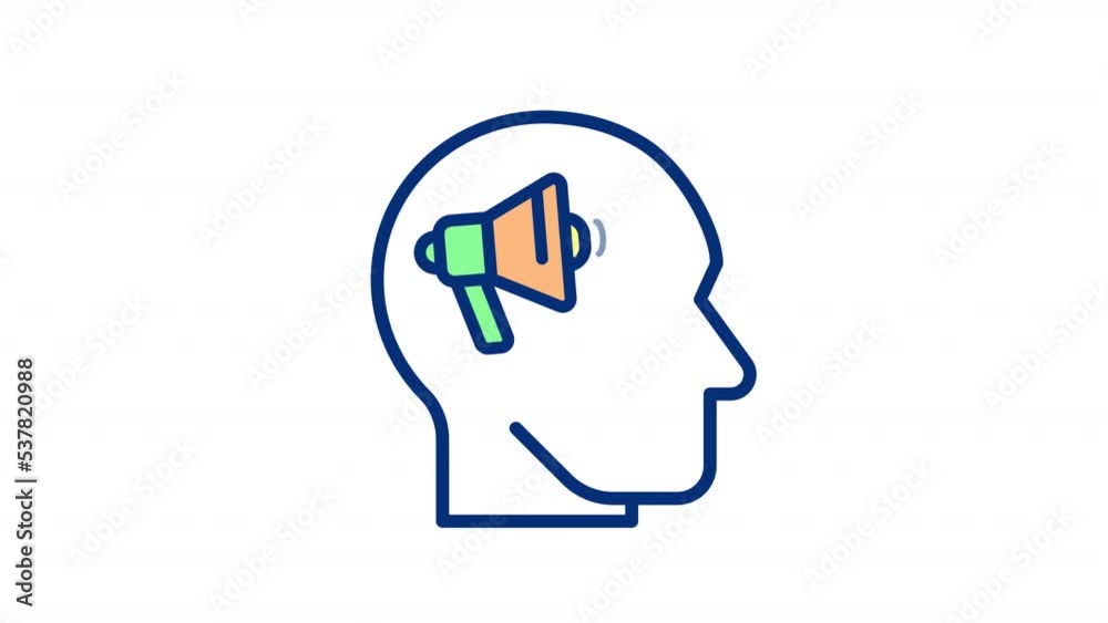 Animated neuroscience RGB color icon. Marketing research approach ...