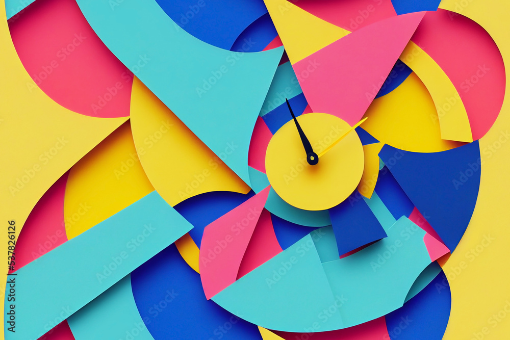 Colorful, abstract clock face - graphic Stock Illustration | Adobe Stock