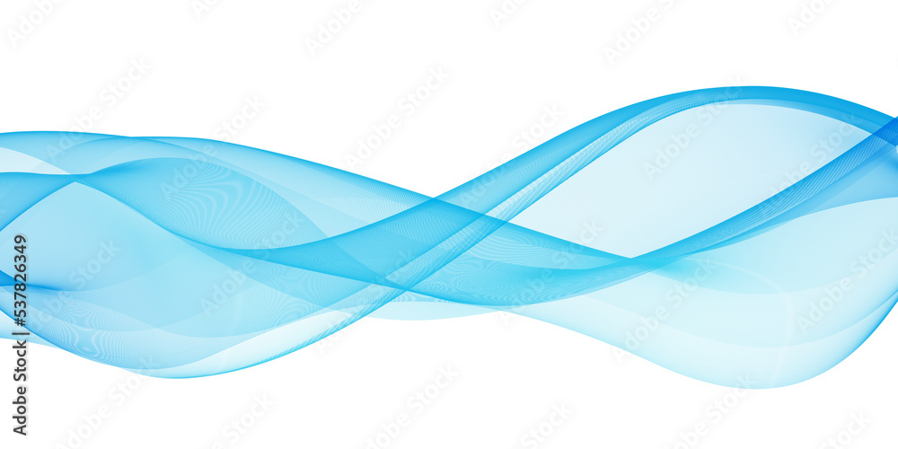 Blue wave abstract background design element - curves banner Stock ...