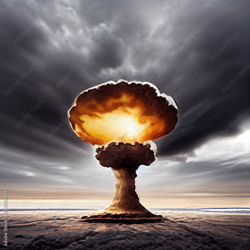 Atomic bomb. Explosion, world war. Apocalypse, Armageddon. Nuclear bomb, hydrogen bomb ...