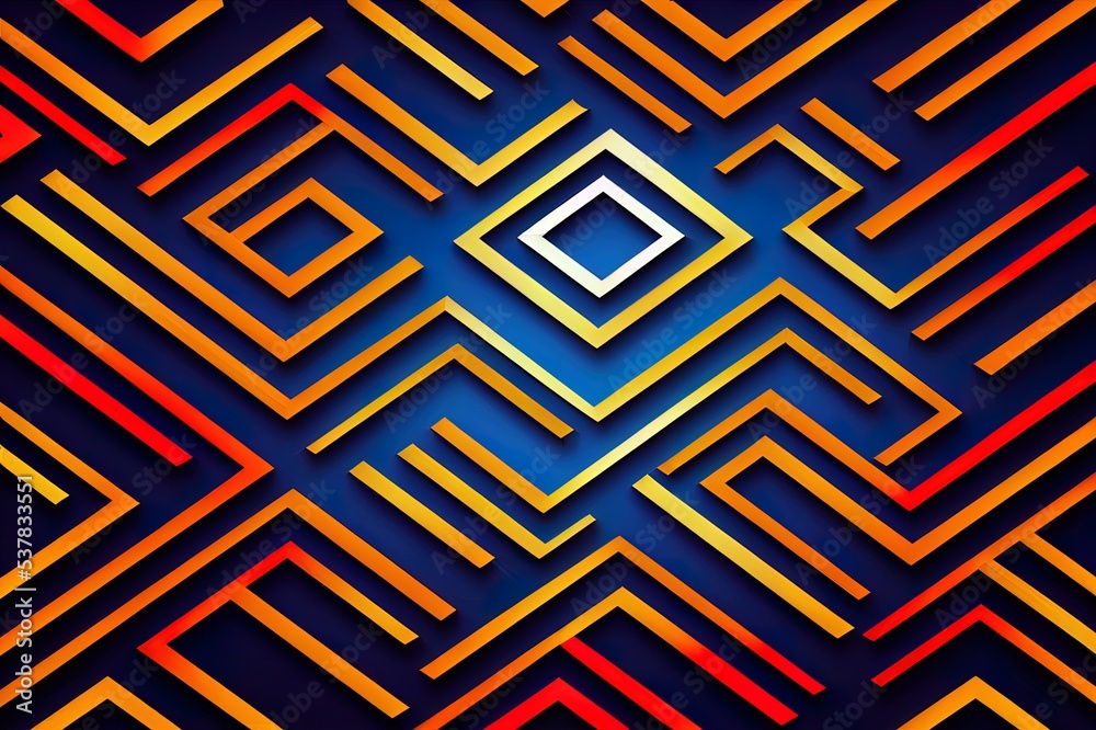 Blue Square Shapes Abstract Elegant background with glowing lines ...