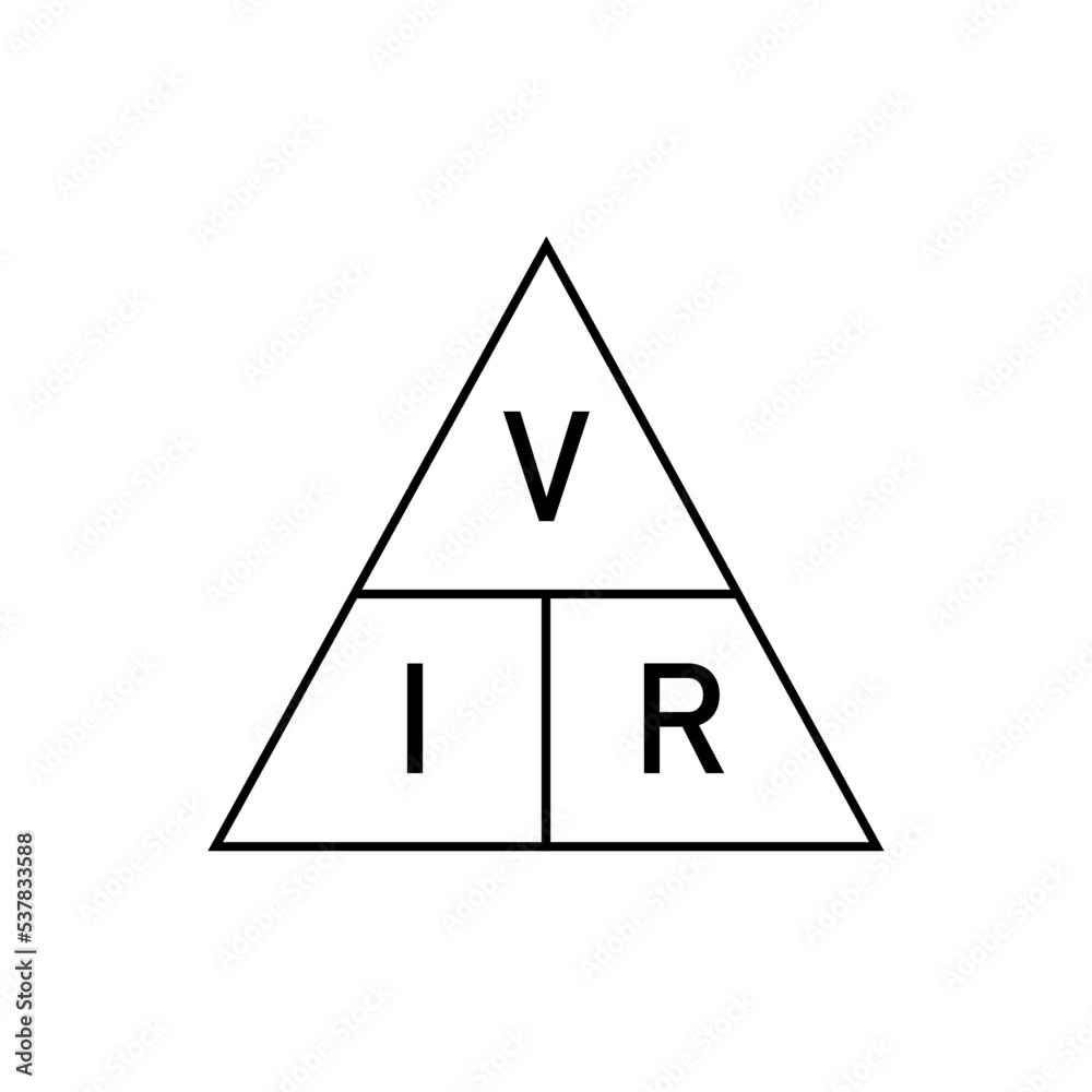 Ohm's law triangle. Voltage, current and resistance formula. Stock ...