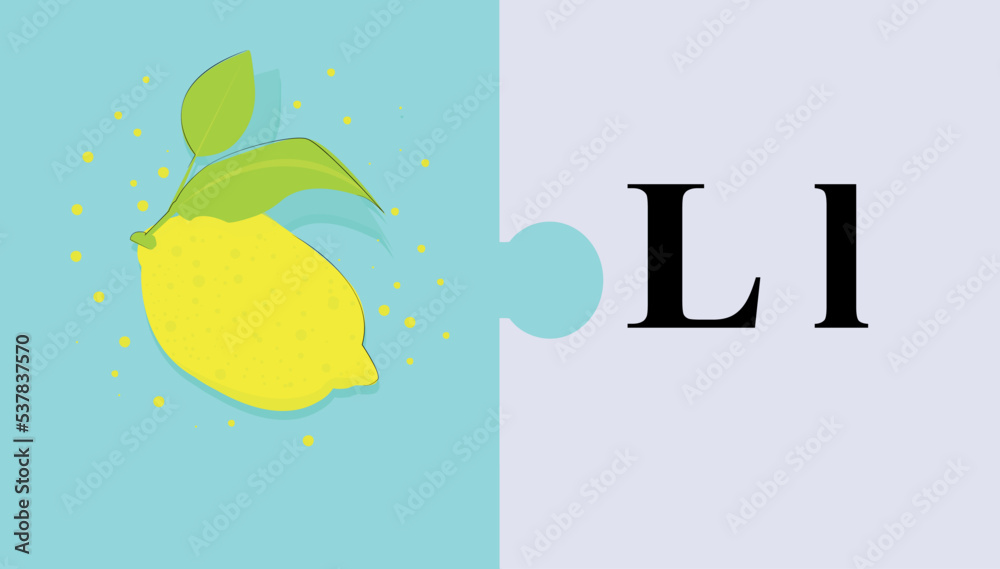 letter L, Alphabet puzzle, spelling pictures, learning the alphabet ...