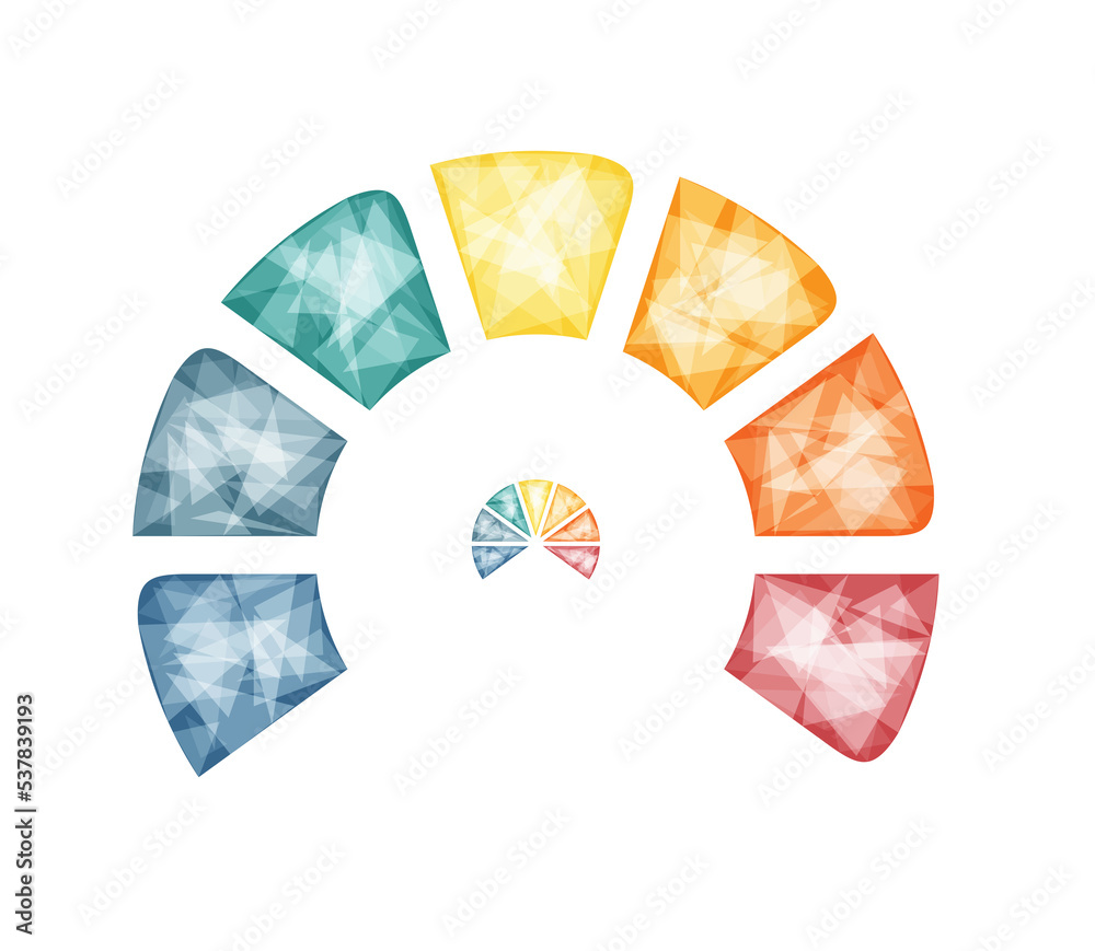 Infographics template for 7 positions isolated. Stock Illustration ...