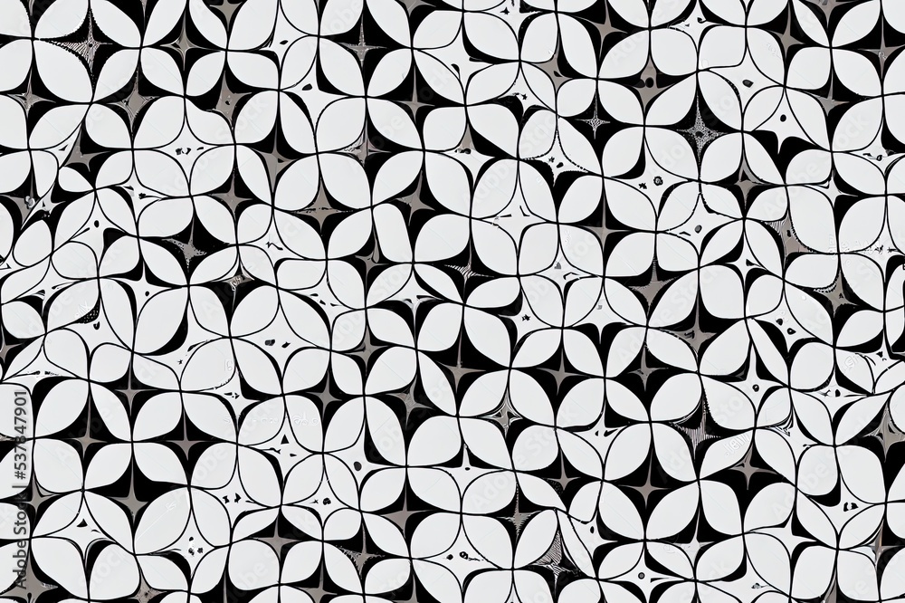 Black and White Geometric Seamless Patterns. Retro Mod Backgrounds in ...