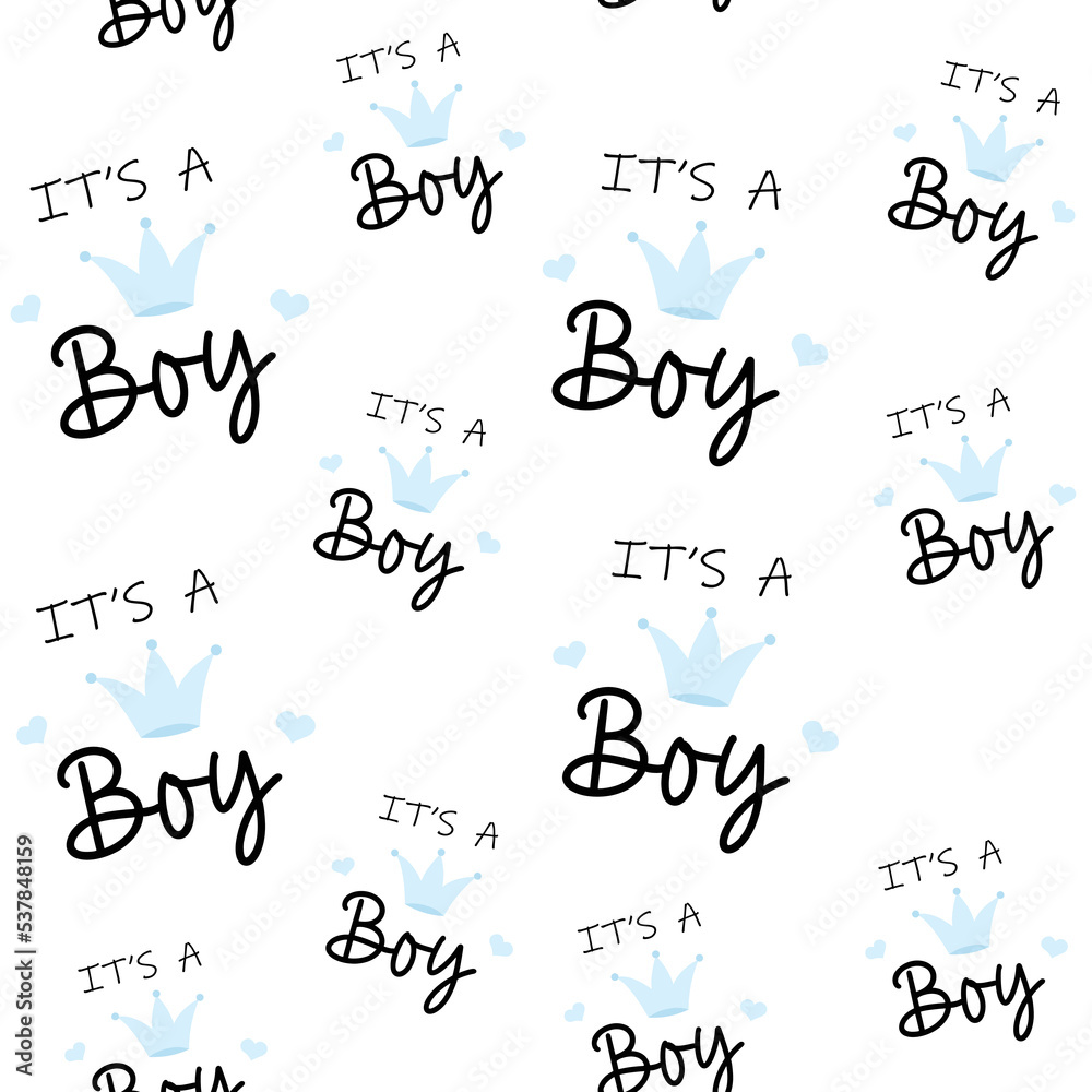 Newborn baby boy pattern for print. Baby shower and gender reveal party ...