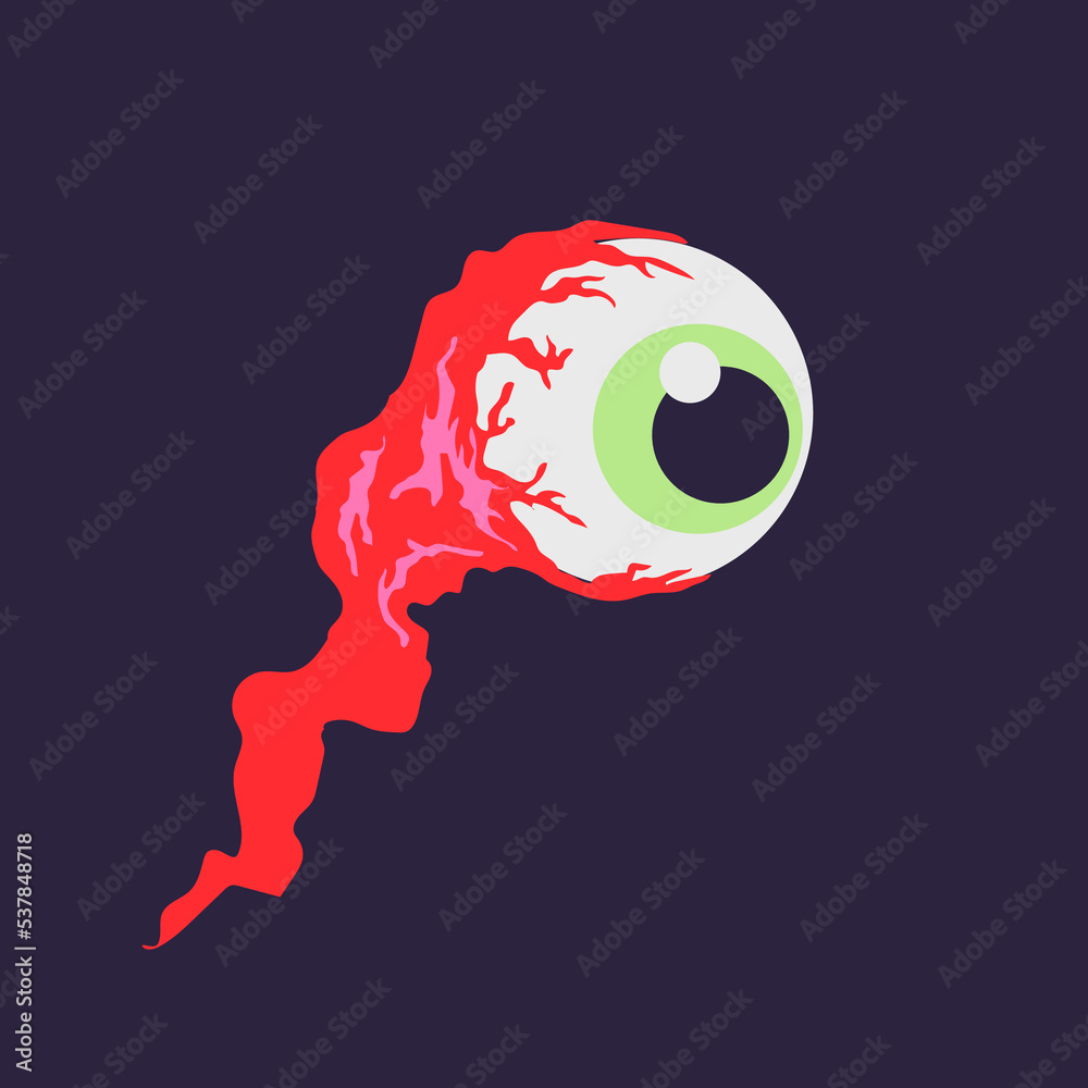 spooky eye ball silhouette isolated vector illustration. Element for ...
