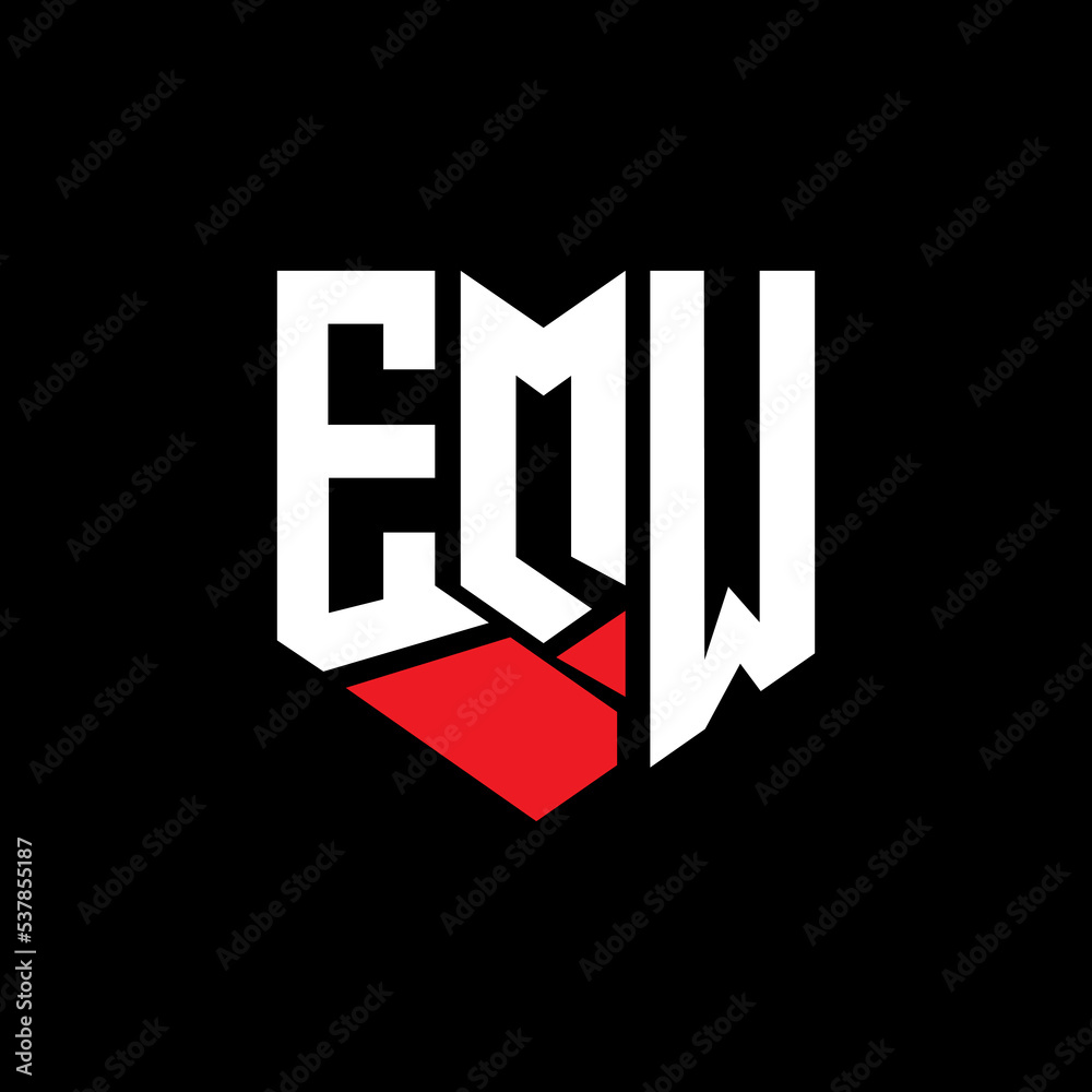 EMW letter luxury logo design on black background. EMW creative ...