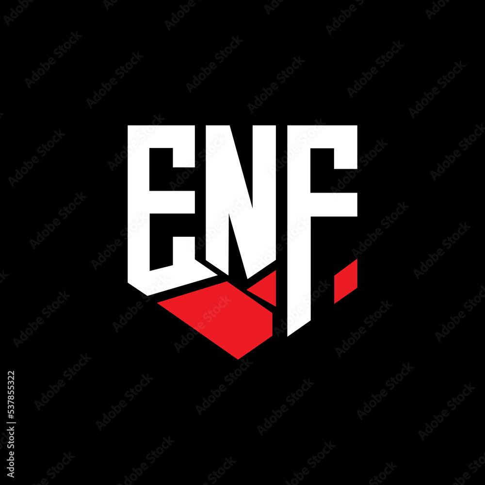 ENF letter luxury logo design on black background. ENF creative ...