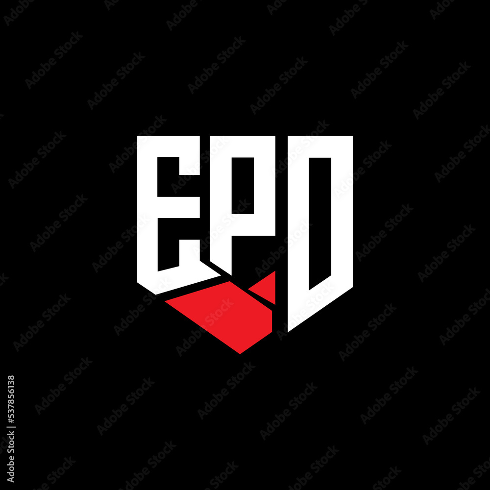 EPO letter luxury logo design on black background. EPO creative ...