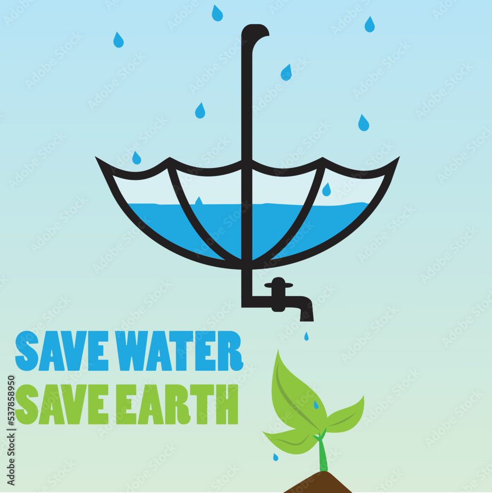 Vetor de Save Water Save Earth, International Earth Day, International ...