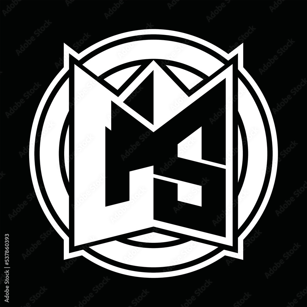 LS Logo monogram circle rounded design Stock Vector | Adobe Stock