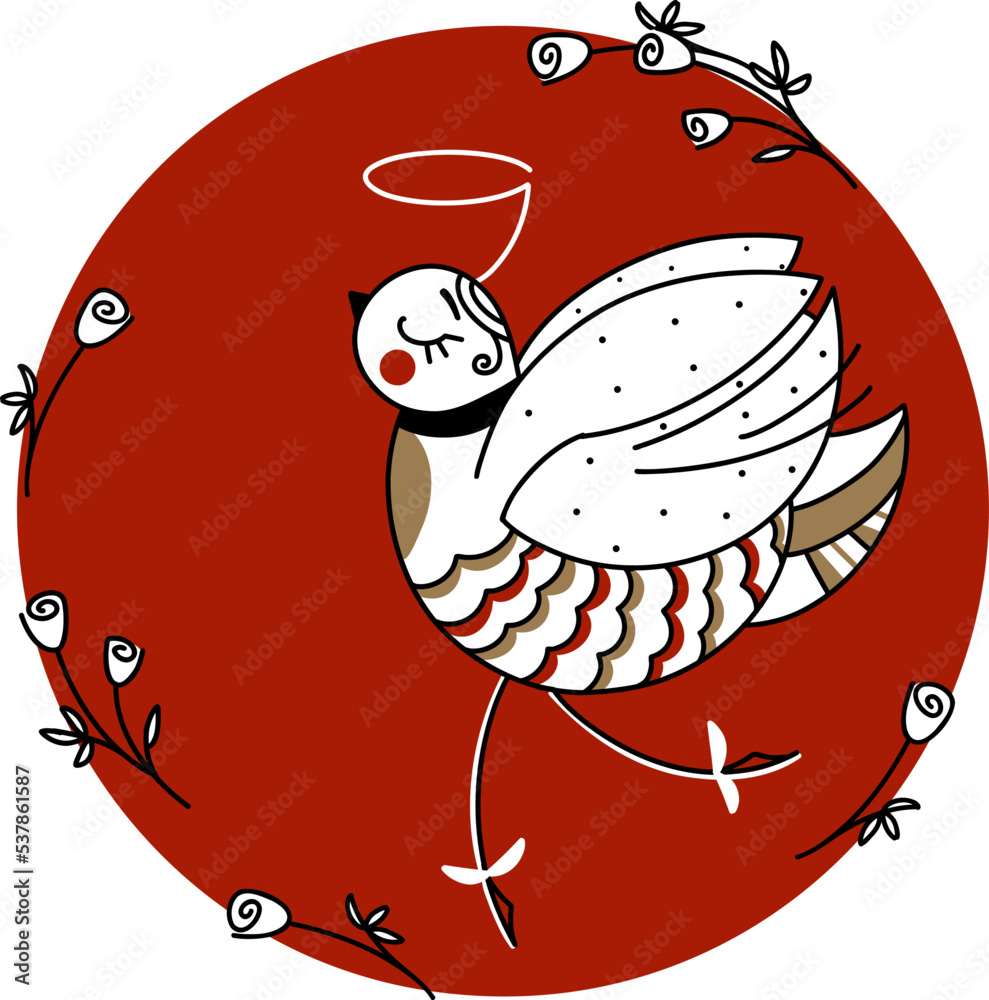 Character. A beautiful sweet white bird. Ballerina dancing a dance ...