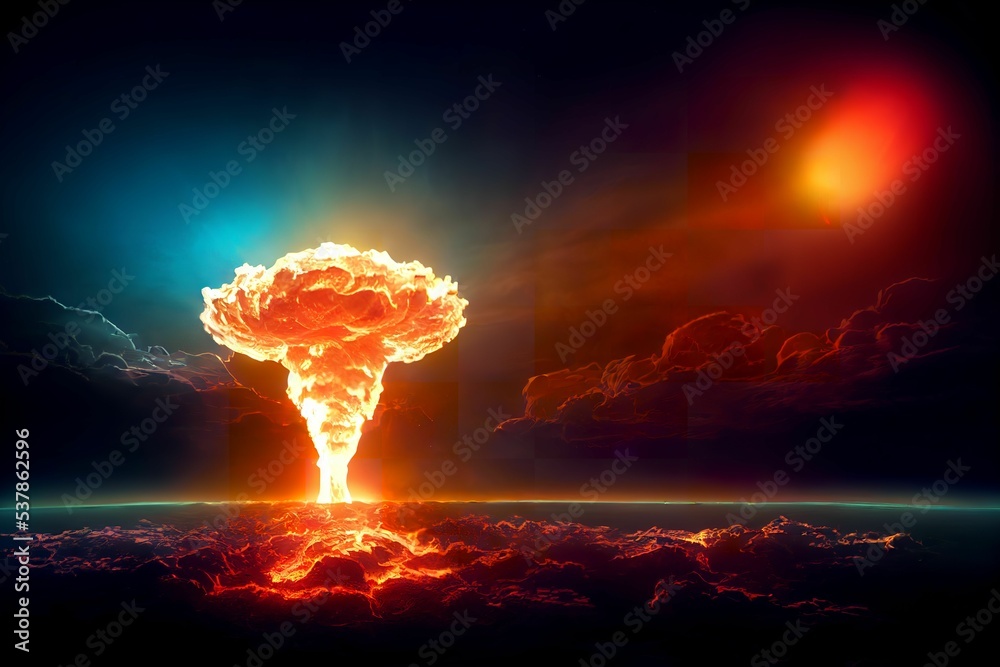 Realistic artwork of Nuclear explosion background Stock Illustration ...